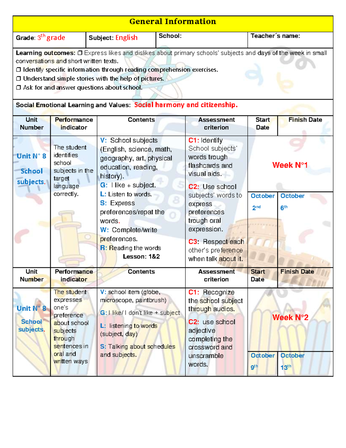 Third Grade (1) (1) (1) - areas - General Information Grade: 3 th grade ...