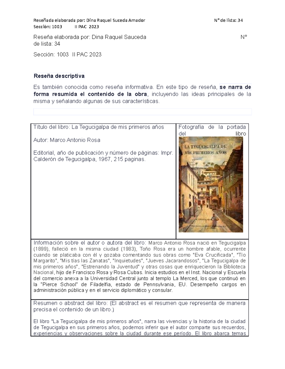 Reseña de libro Dina Raquel Sauceda Amador. - Sección: 1003 II PAC 2023 ...