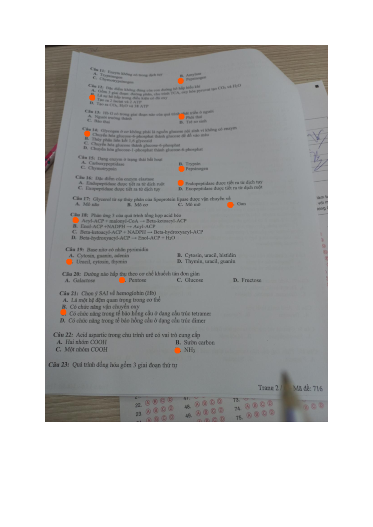 đề thi hs - Summary hoá sinh - Studocu