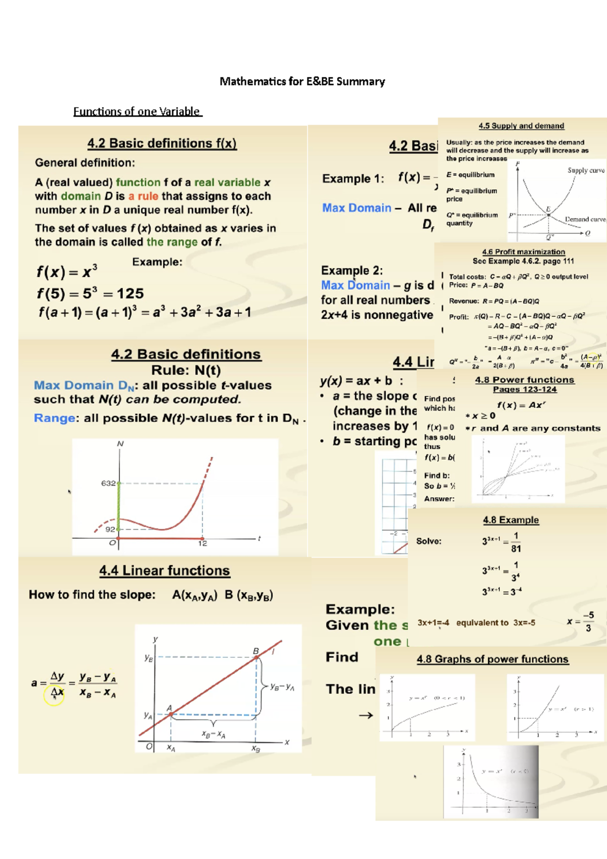 Mathematics for E&BE Summary - Mathematics for E&BE - Mathematics for E ...