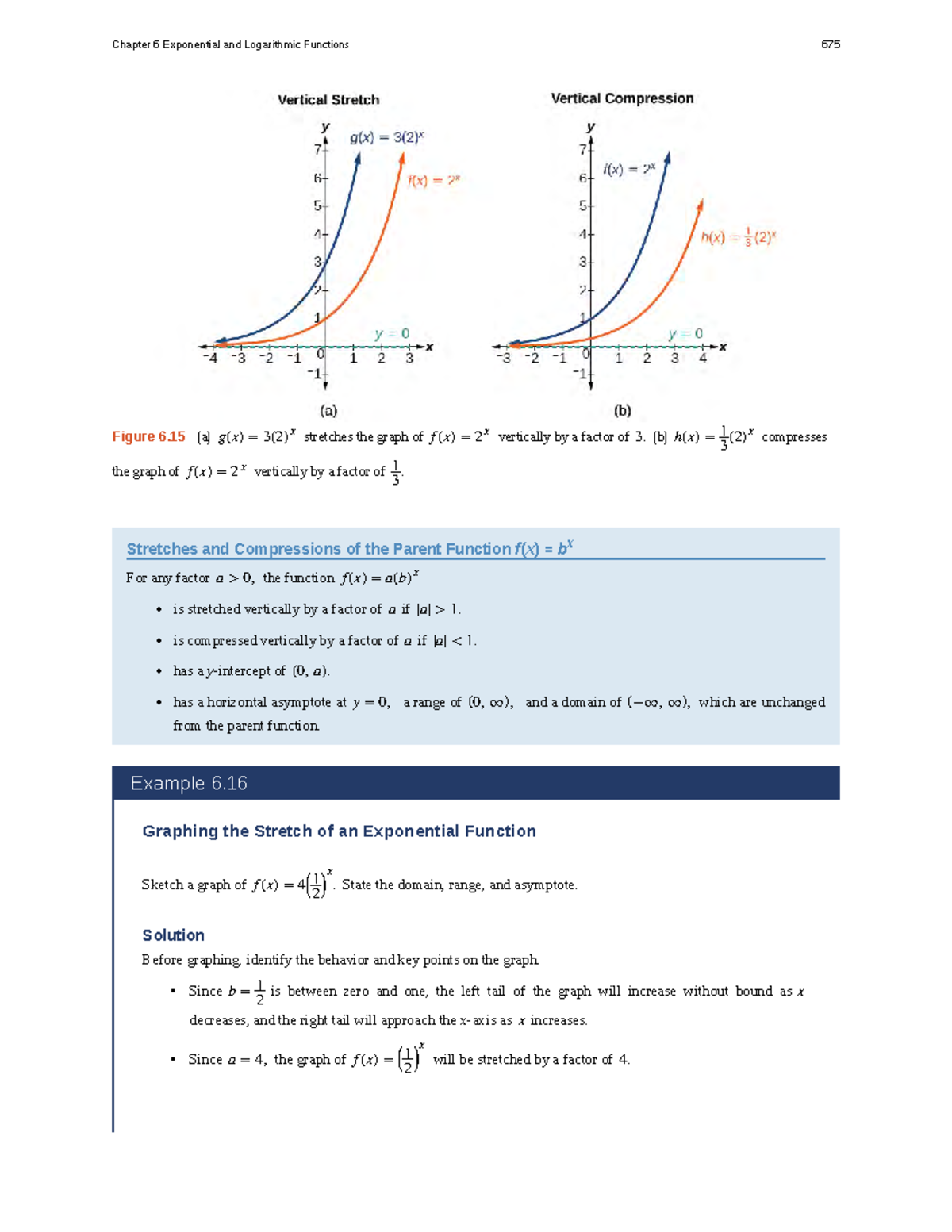 Exponential and Logarithmic Functions ( PDFDrive )-2 (68) - Figure 6 (a) g(x) = 3(2)x stretches ...