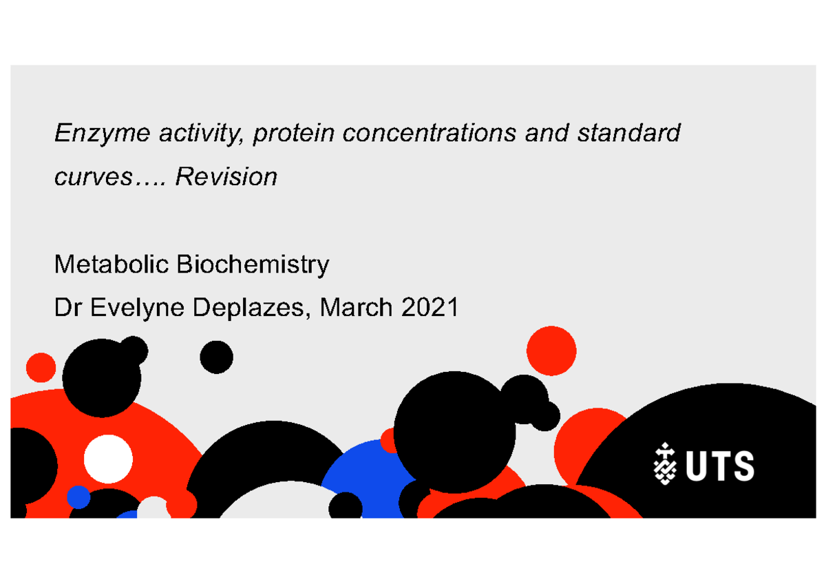 Prac Test revision Enzyme Activities Standard Curves - Enzyme activity ...