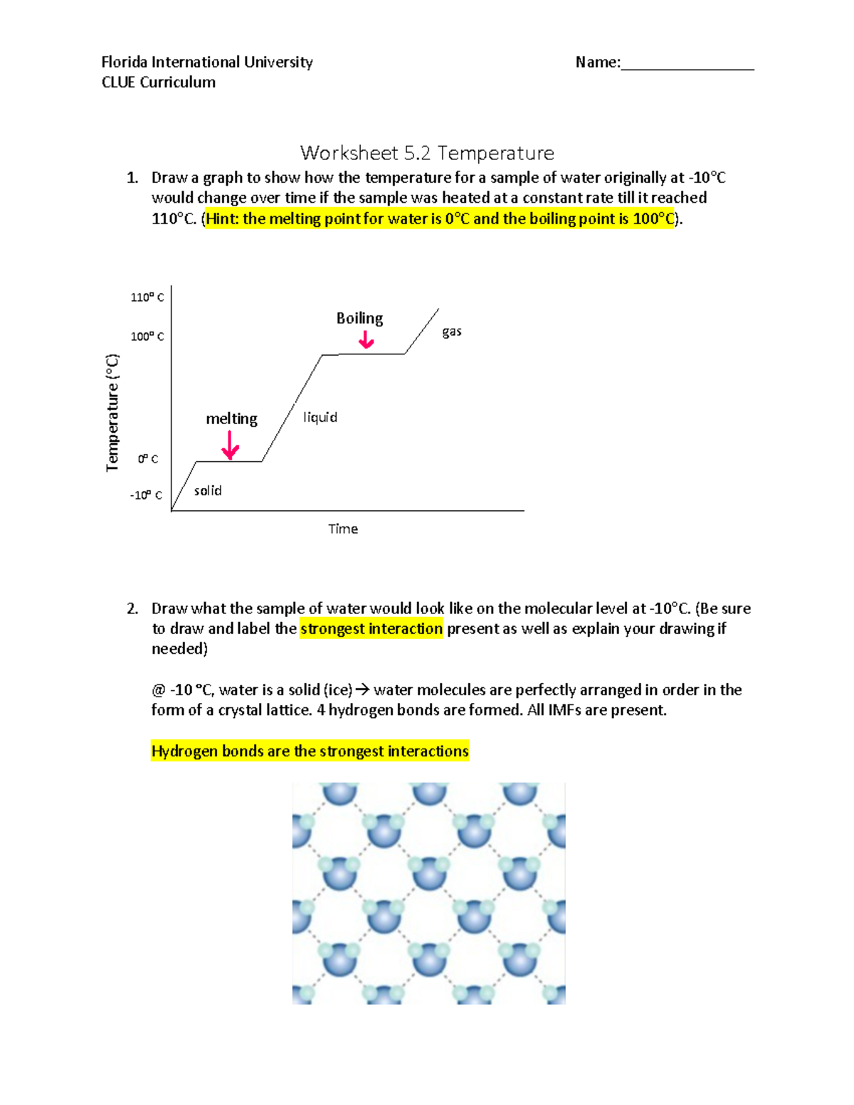 Worksheet 5.2 Temperature - Florida International University Name ...