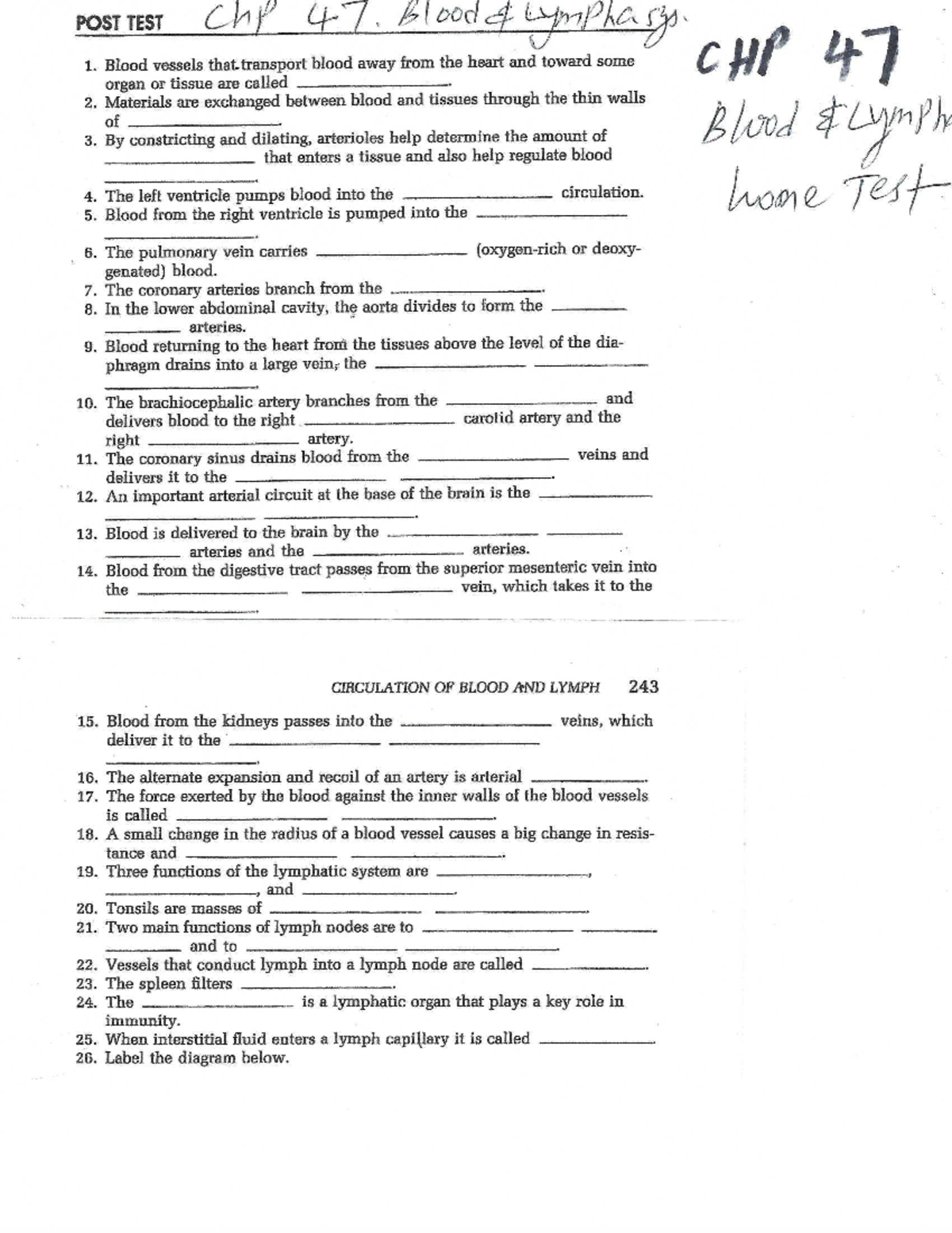Chp 47 Blood & Lympha home test 1-18-21 - Studocu
