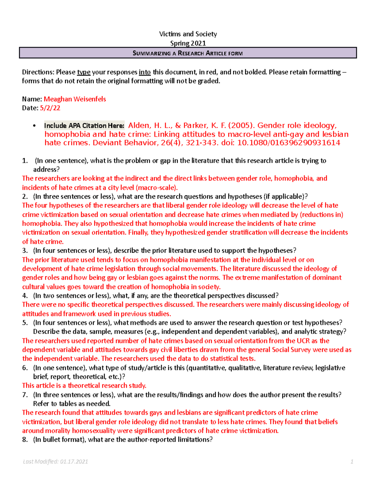 Aticle Form 5 - Article Forum - Victims and Society Spring 2021 ...