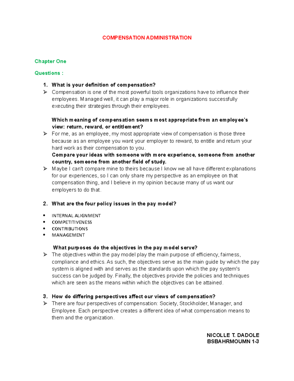 Compensation administration 1- human resource - COMPENSATION ...