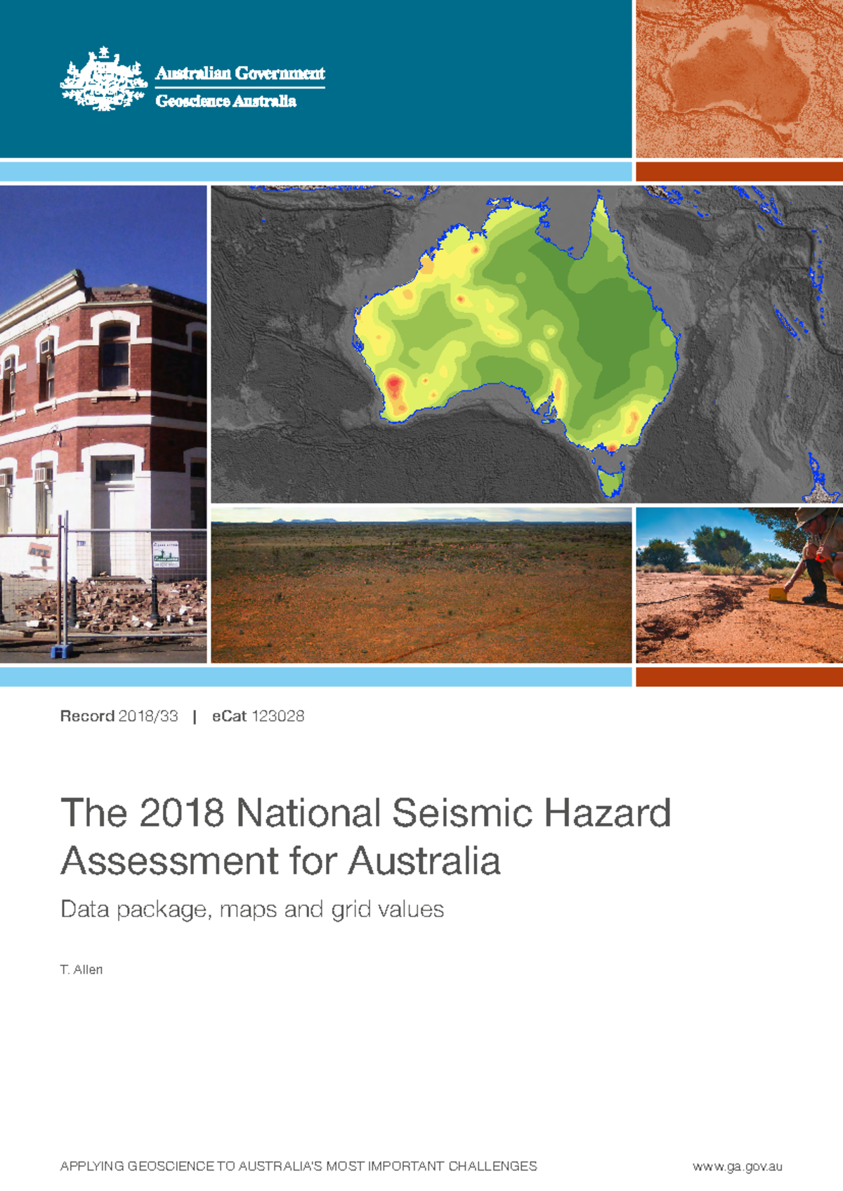 Rec 2018 033 - Seismic Hazard PGA for Australia - Record 2018/33 | eCat ...