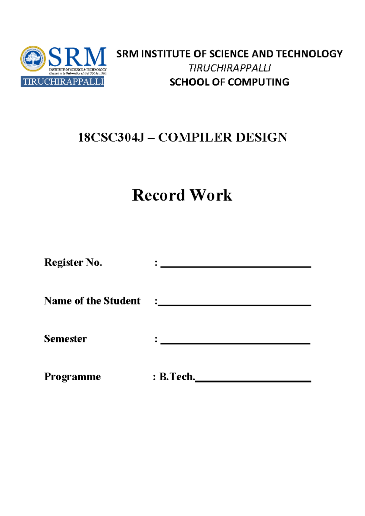 CD Final LAB merged organized organized - TIRUCHIRAPPALLI SRM INSTITUTE ...