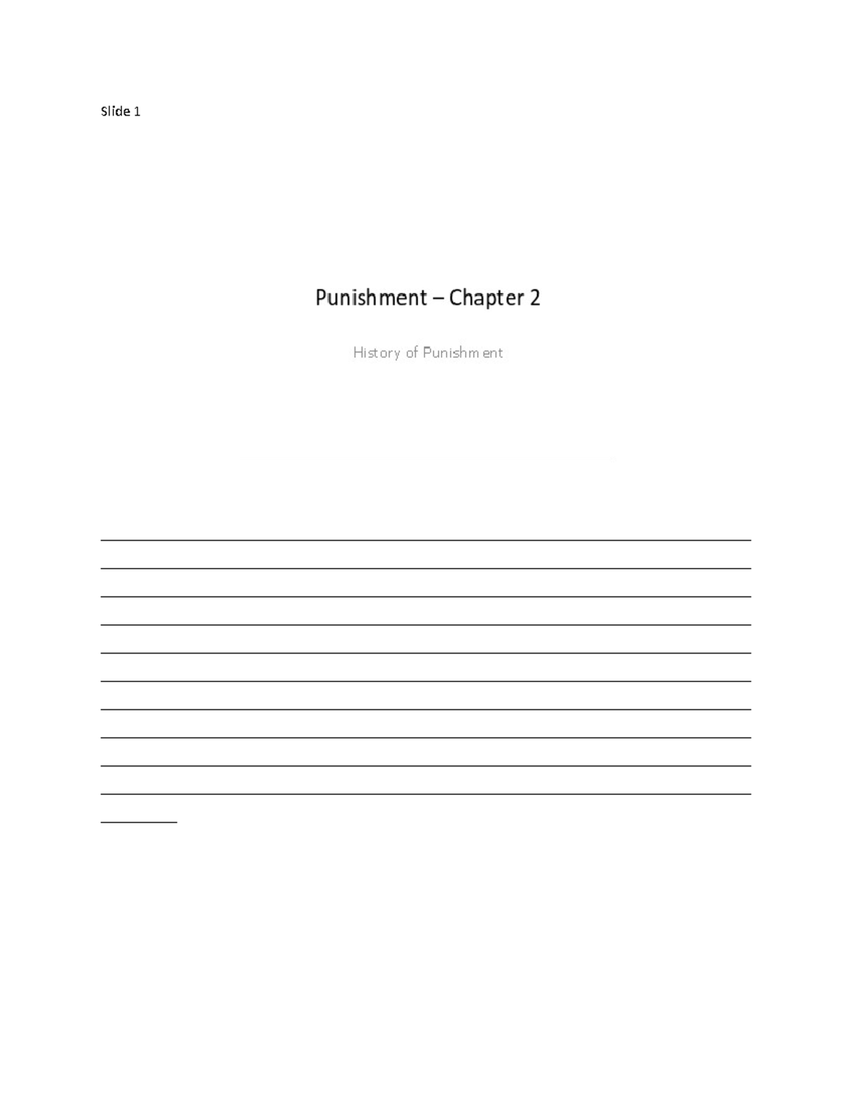 Notes - Punishment – Chapter 2 History of Punishment - Studocu