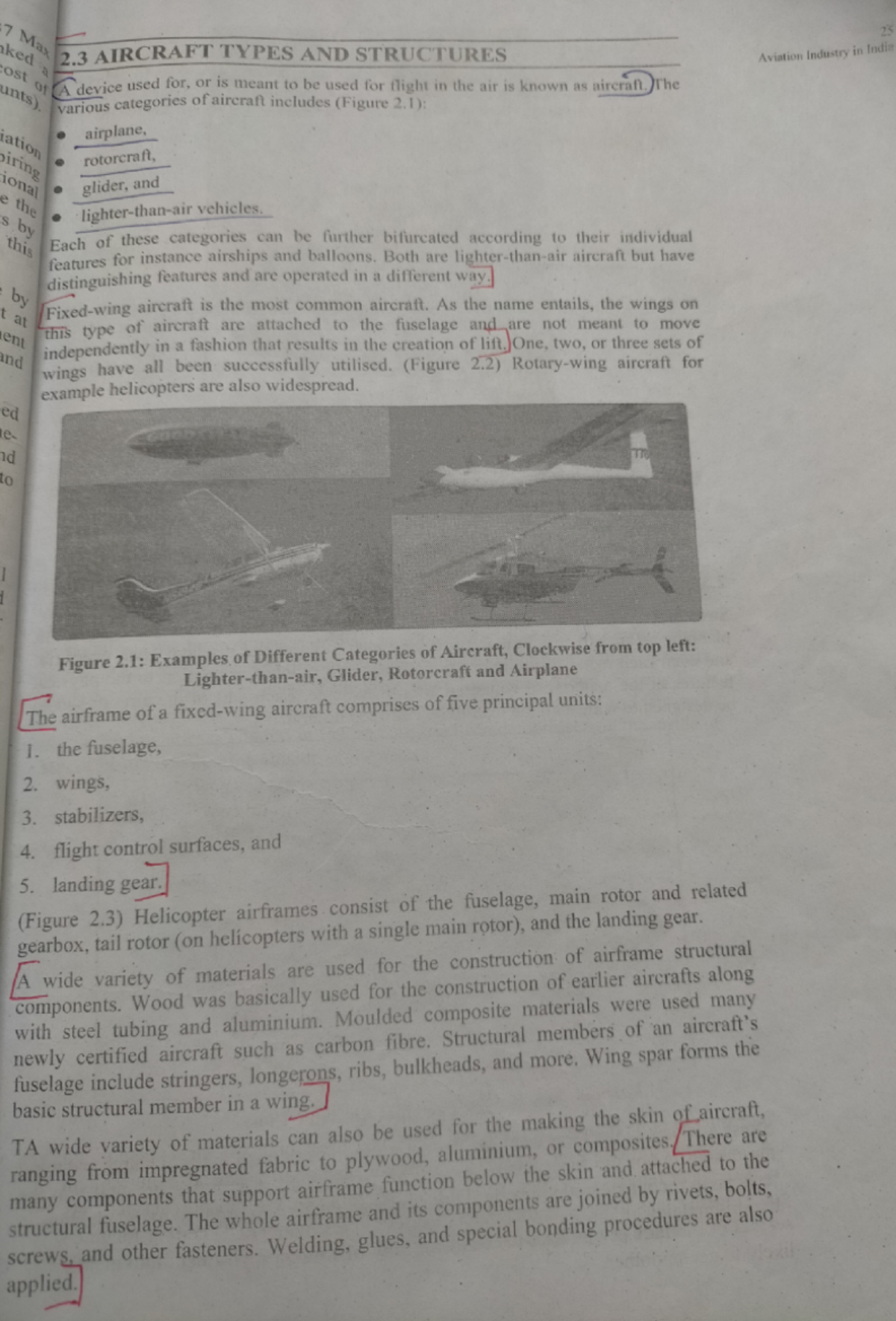 Aircraft Type and Structures - Aviation - Studocu