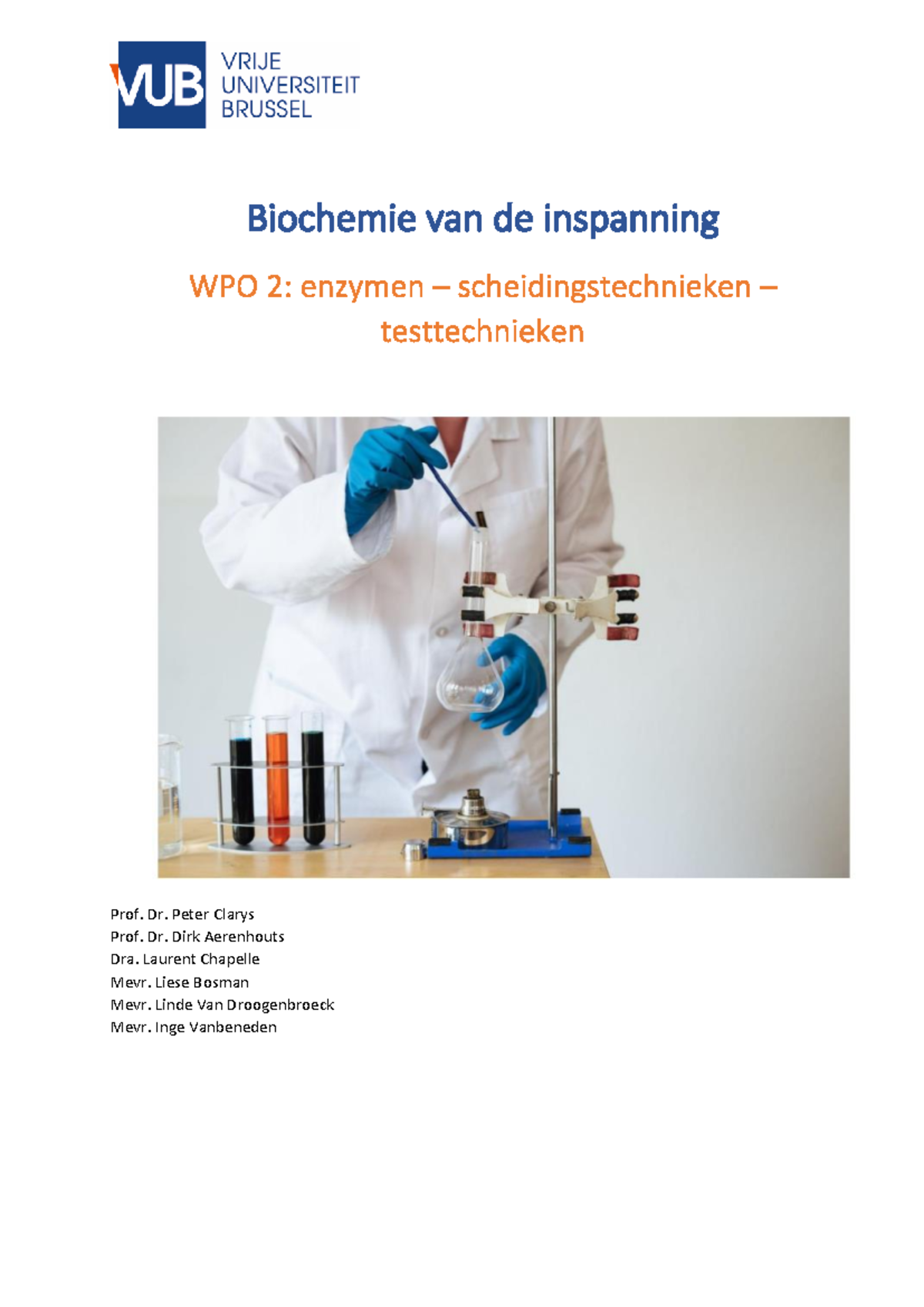 Syllabus WPO 2 Enzymen - scheidingstechnieken - Biochemie van de ...