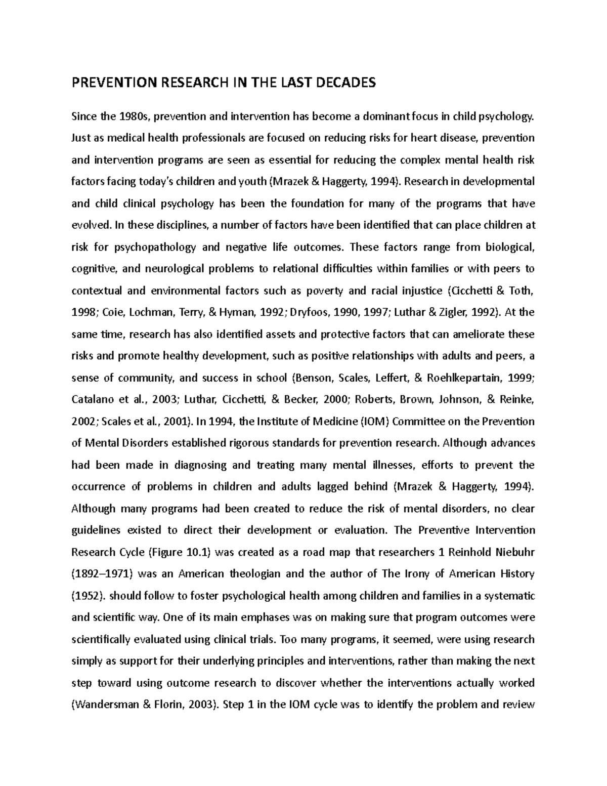 Prevention Research IN THE LAST Decades - PREVENTION RESEARCH IN THE ...