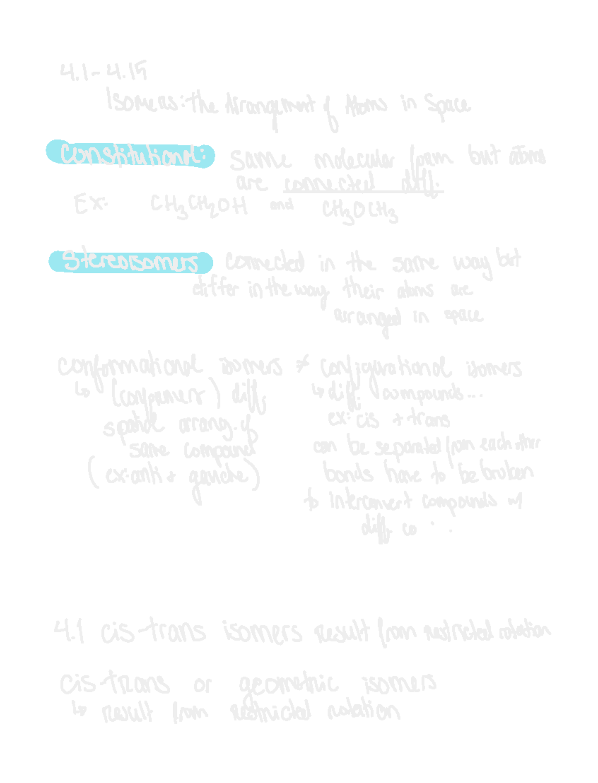 Isomers Notes - 4 1 4. Isomers the Arrangement of Atoms in Space ...