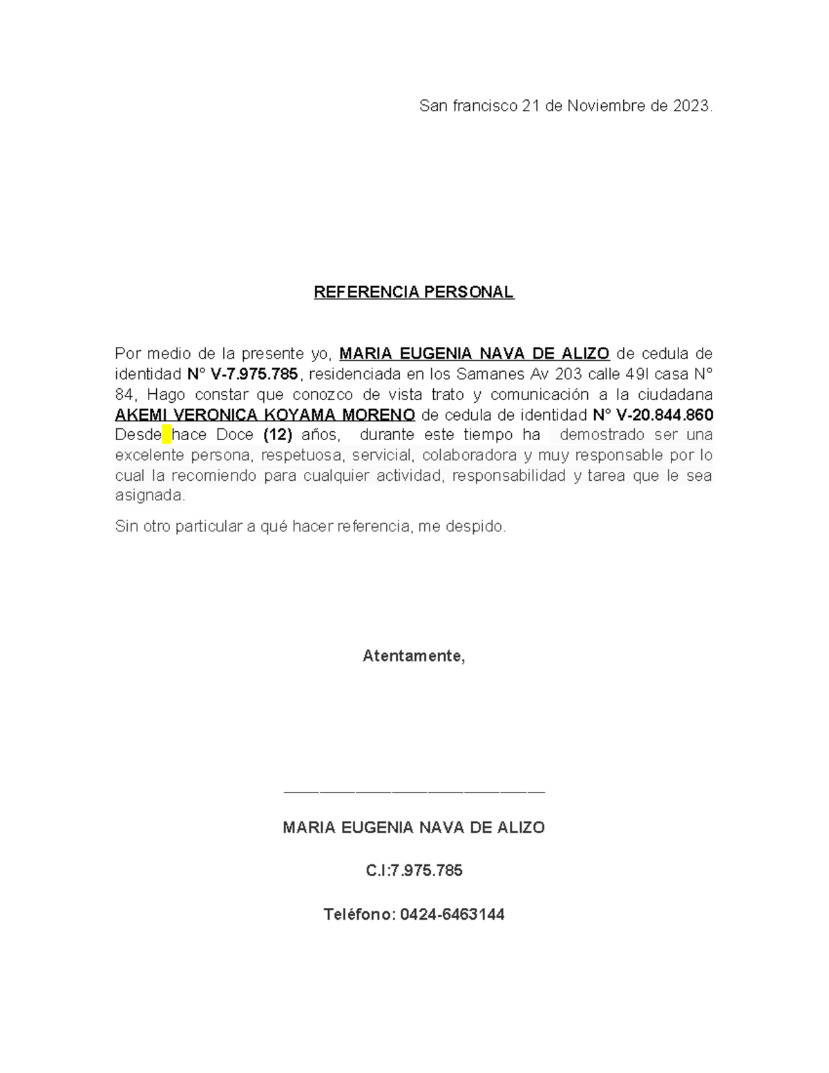 Referencias Varias - hjggh - San francisco 21 de Noviembre de 2023 ...