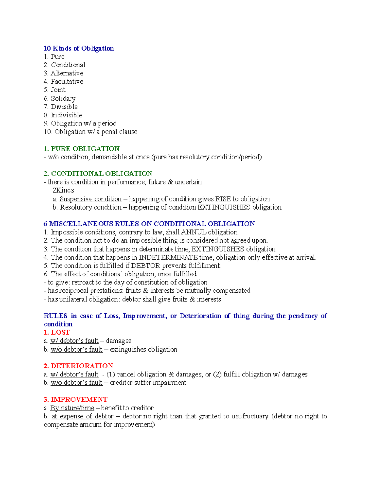 331598262 10 Kinds of Obligation - 10 Kinds of Obligation Pure ...