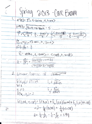 1-0240 sample final 4 sln - Math 0240 - Analytic Geometry & Calculus 3 ...