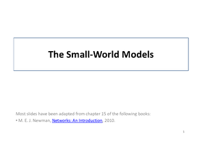 Lec08-Preferential Attachment Models - Preferential Attachment Models (Chapter #5) Mostafa ...