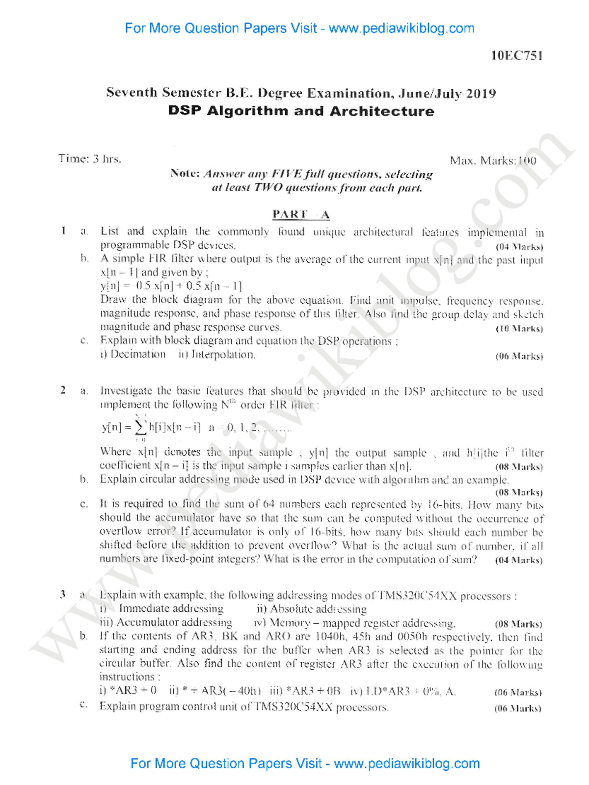 Dsp Algorithms July 2019 2010 Scheme Dsp Algorithms And