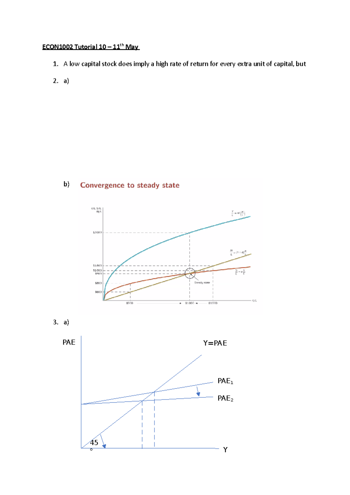 ECON1002 Tutorial 10 - ECON1002 - Population growth rate (n) is ...