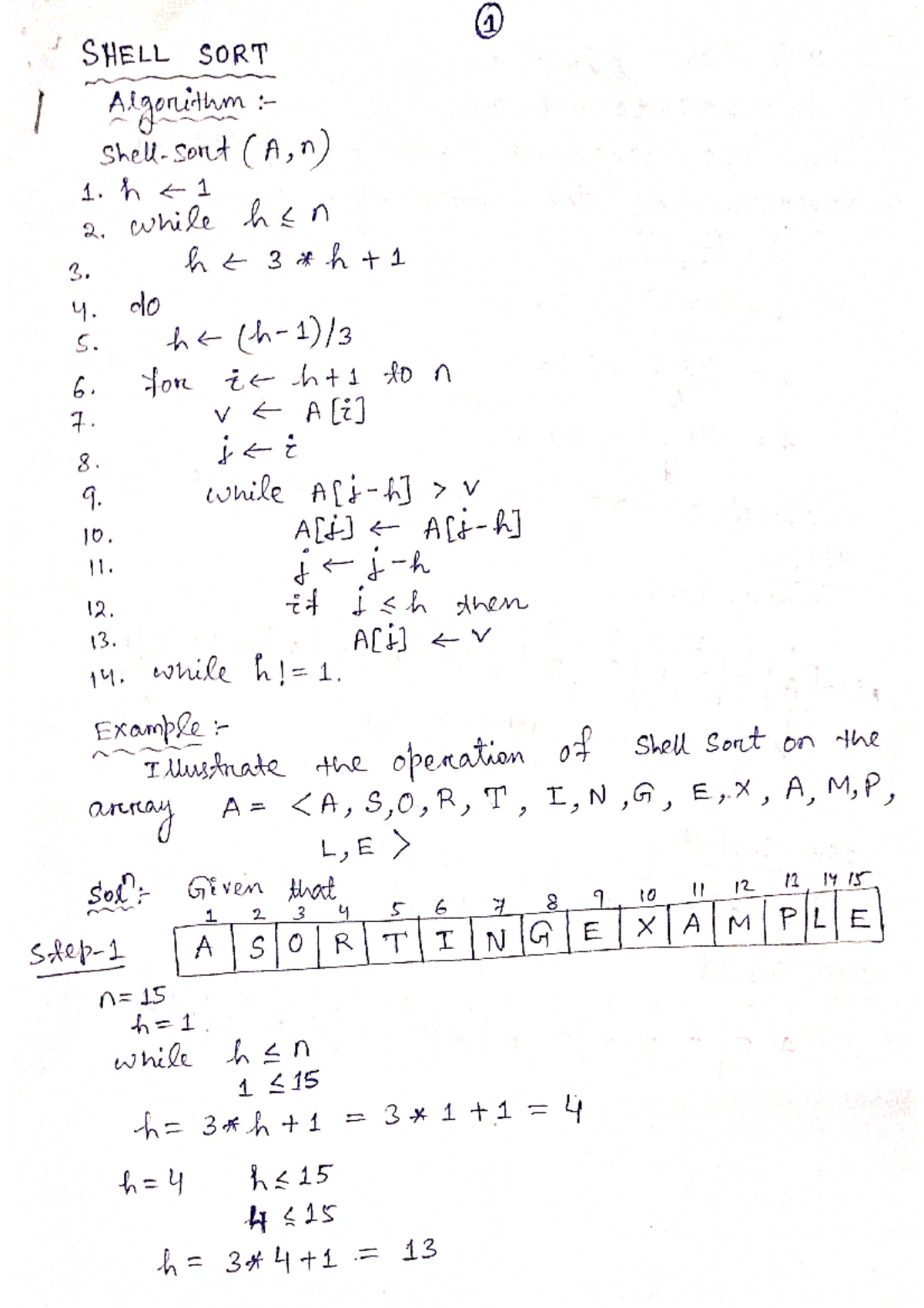 Shell Sort - Design And Analysis Of Algorithm - Studocu
