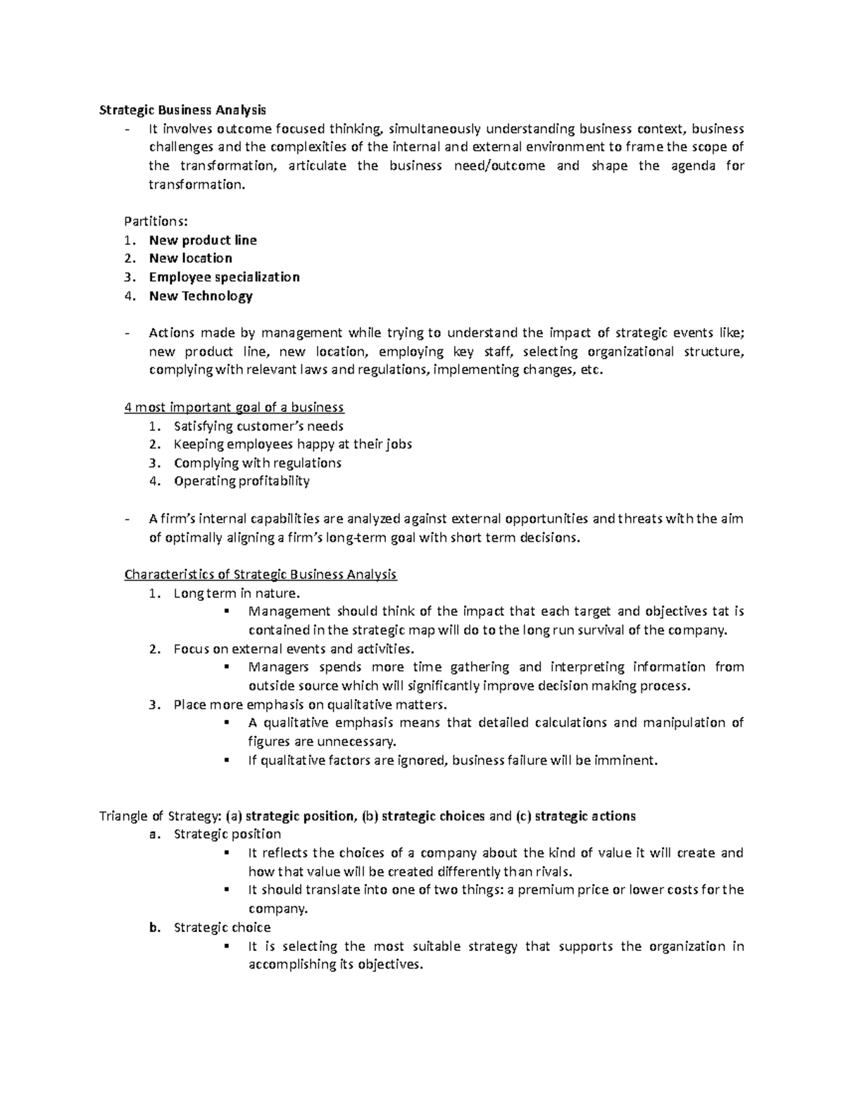 Part 1 - strategic business analysis - Strategic Business Analysis - It ...