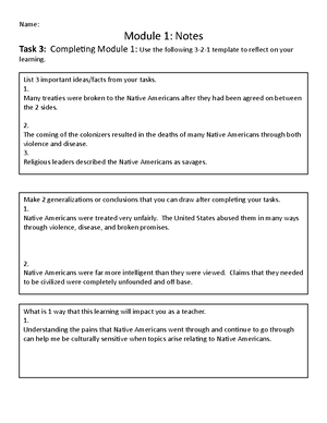 Module 1 Task 1 Notes - Name: Module 1: Notes Task 1: Understanding ...