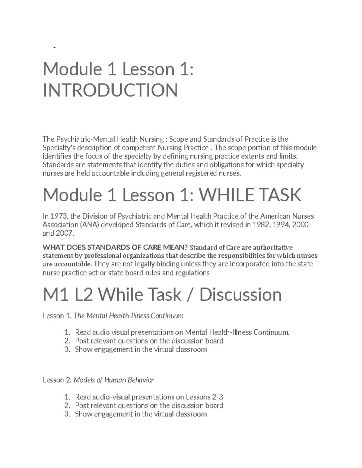 M1-lec-psych - PSYCH LAB NOTES - Module 1 Lesson 1: INTRODUCTION The ...