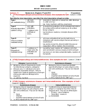 Lecture 7B Appendix - BIO 420 - BMCC - Studocu