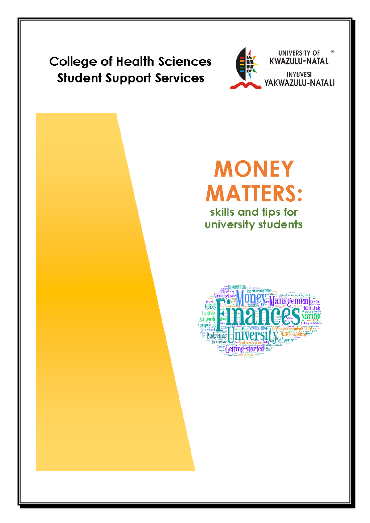 Money Matters workbook - College of Health Sciences Student Support ...