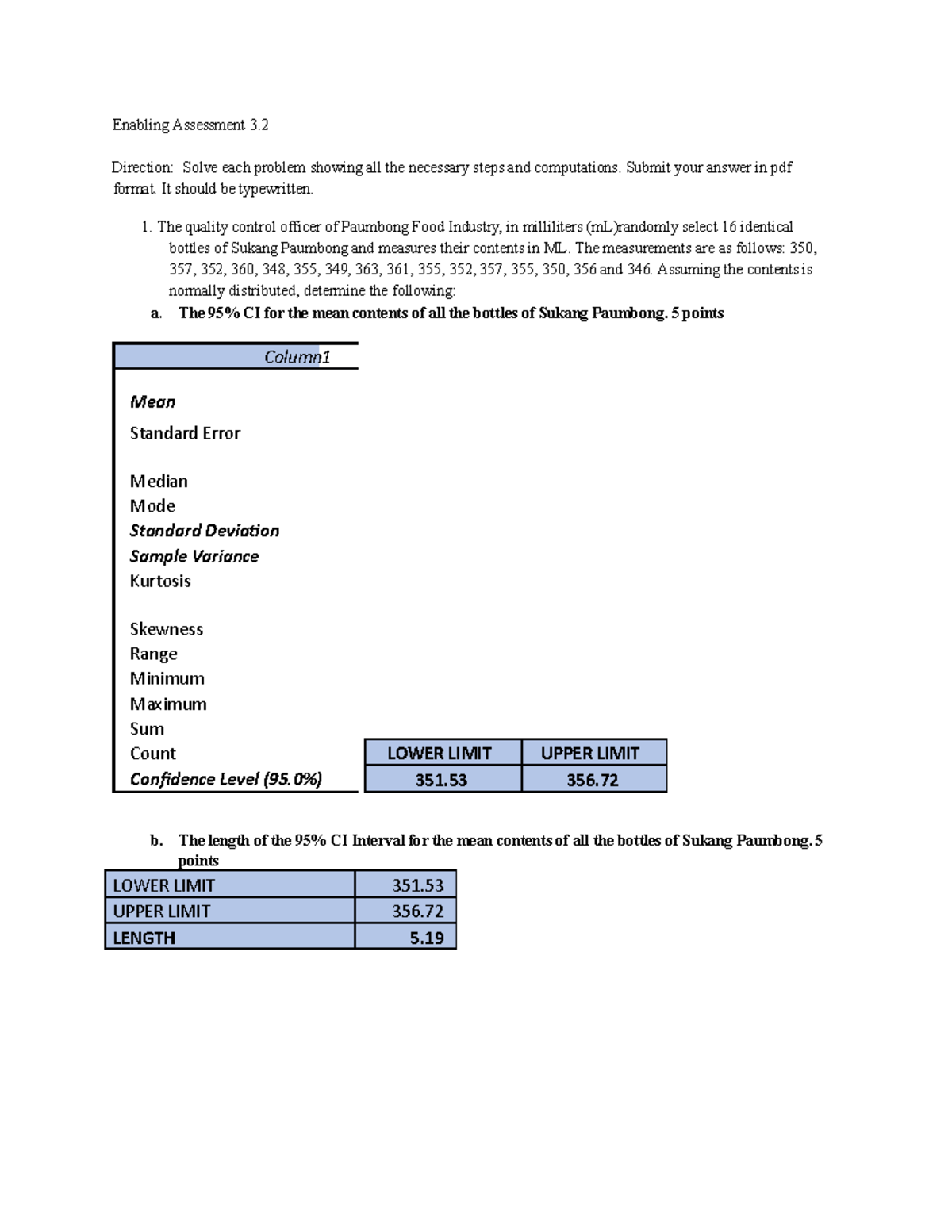 Enabling Assessment 3.2 Estimation - Enabling Assessment 3. Direction ...