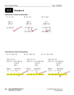 Drew Gutierrez - Int Math 2 resources 0105 practice - Copyright © Big ...