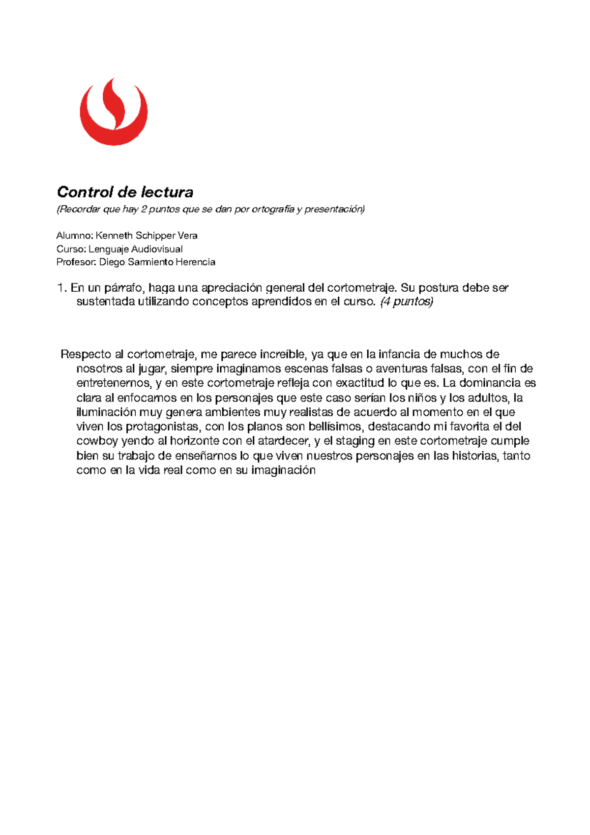 CL1 kenneth - control de lectura sobre lenguaje audiovisual 2022 ...