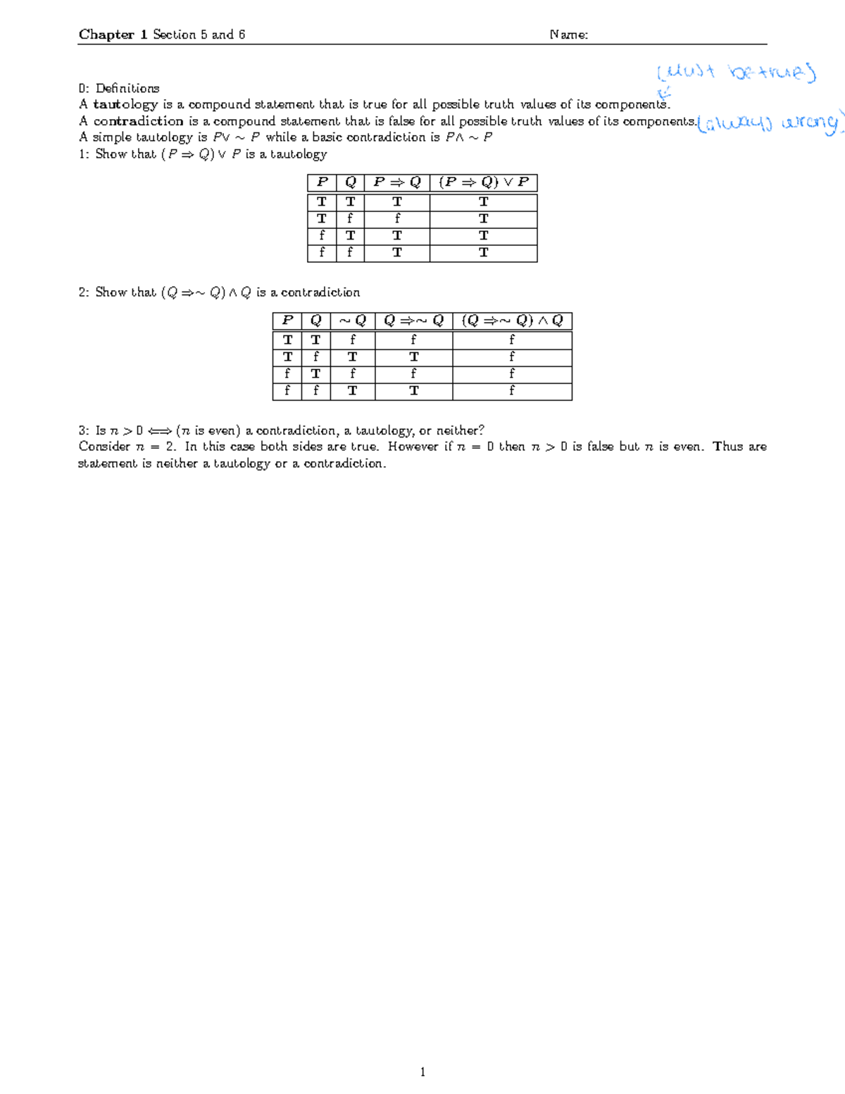 Chapter 1 Section 5 and 6 - Chapter 1Section 5 and 6 Name: 0 ...