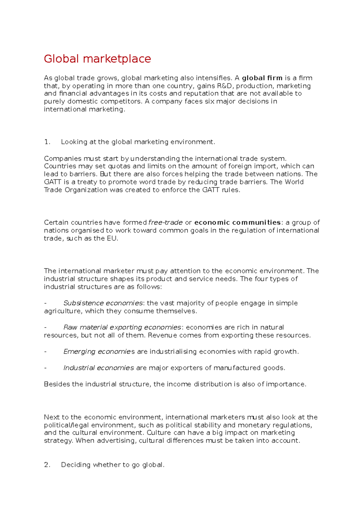 Global Marketplace A Global Firm Is A Firm That By Operating In More global-marketplace-a-global-firm-is-a-firm-that-by-operating-in-more