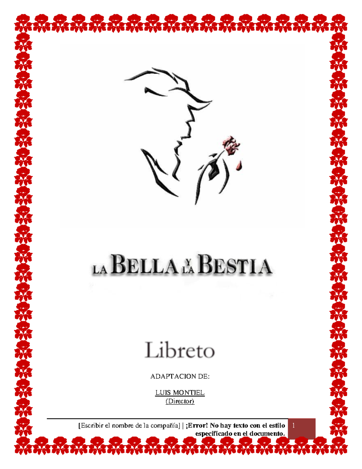 Libreto La Bella y la Bestia - [Escribir el nombre de la compañía ...