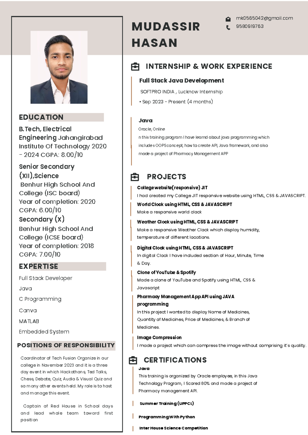Mudassir-Resume - EXPERTISE EDUCATION PROJECTS CERTIFICATIONS ...