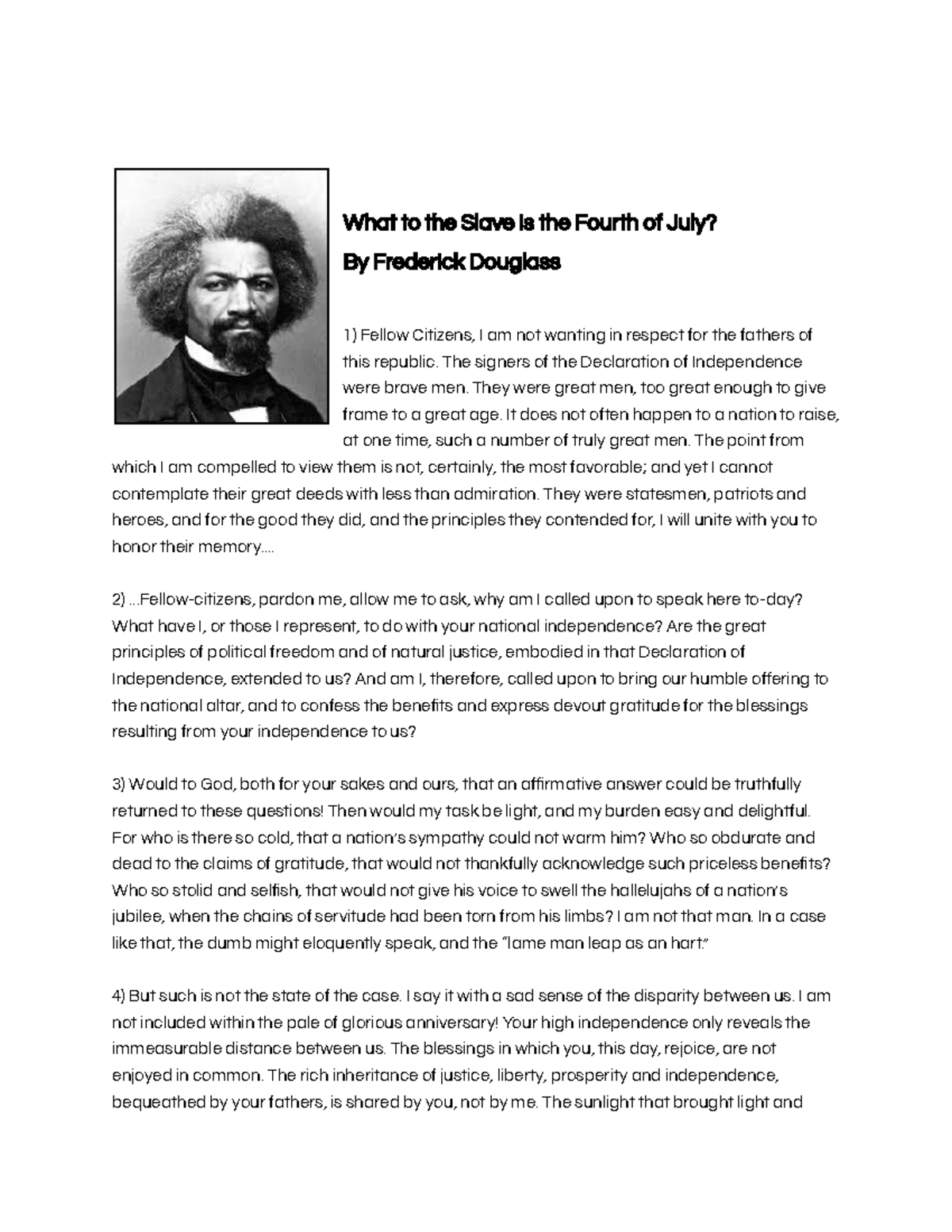 What to the Slave is the Fourth of July - The signers of the ...