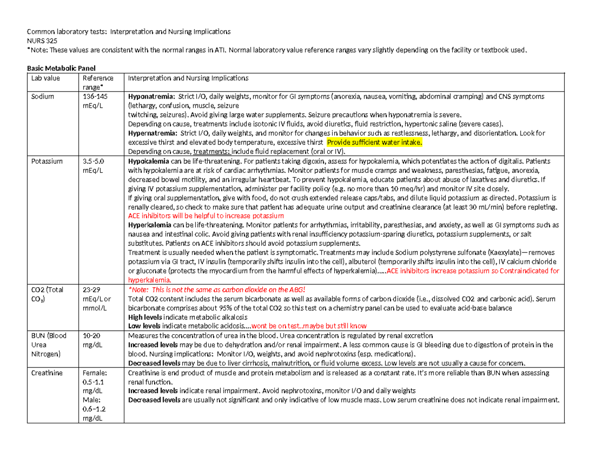 Common laboratory tests-1-1 - Common laboratory tests: Interpretation ...