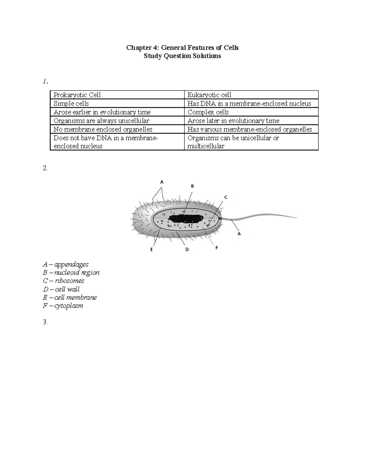 Chapter 4- Cells- Study Question Solutions - Chapter 4: General Features of Cells Study Question ...