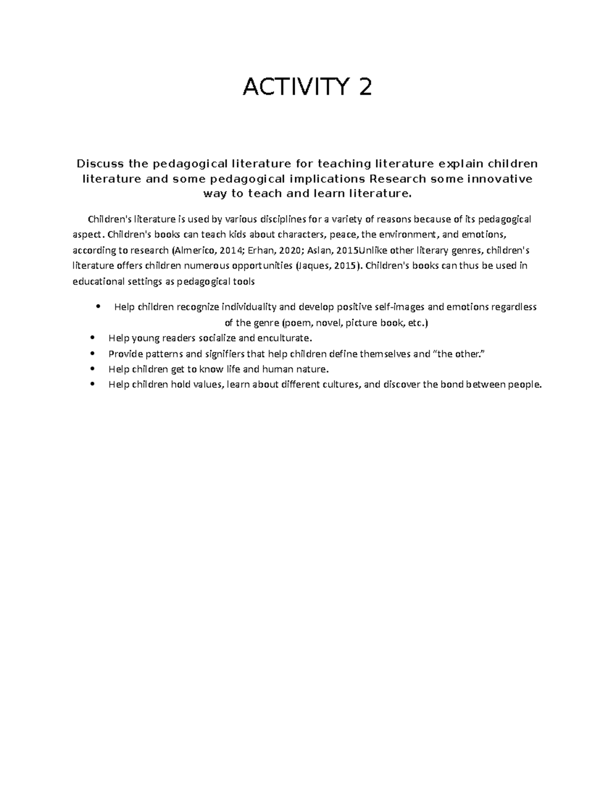 Activity 2 sir edward - dll - ACTIVITY 2 Discuss the pedagogical ...