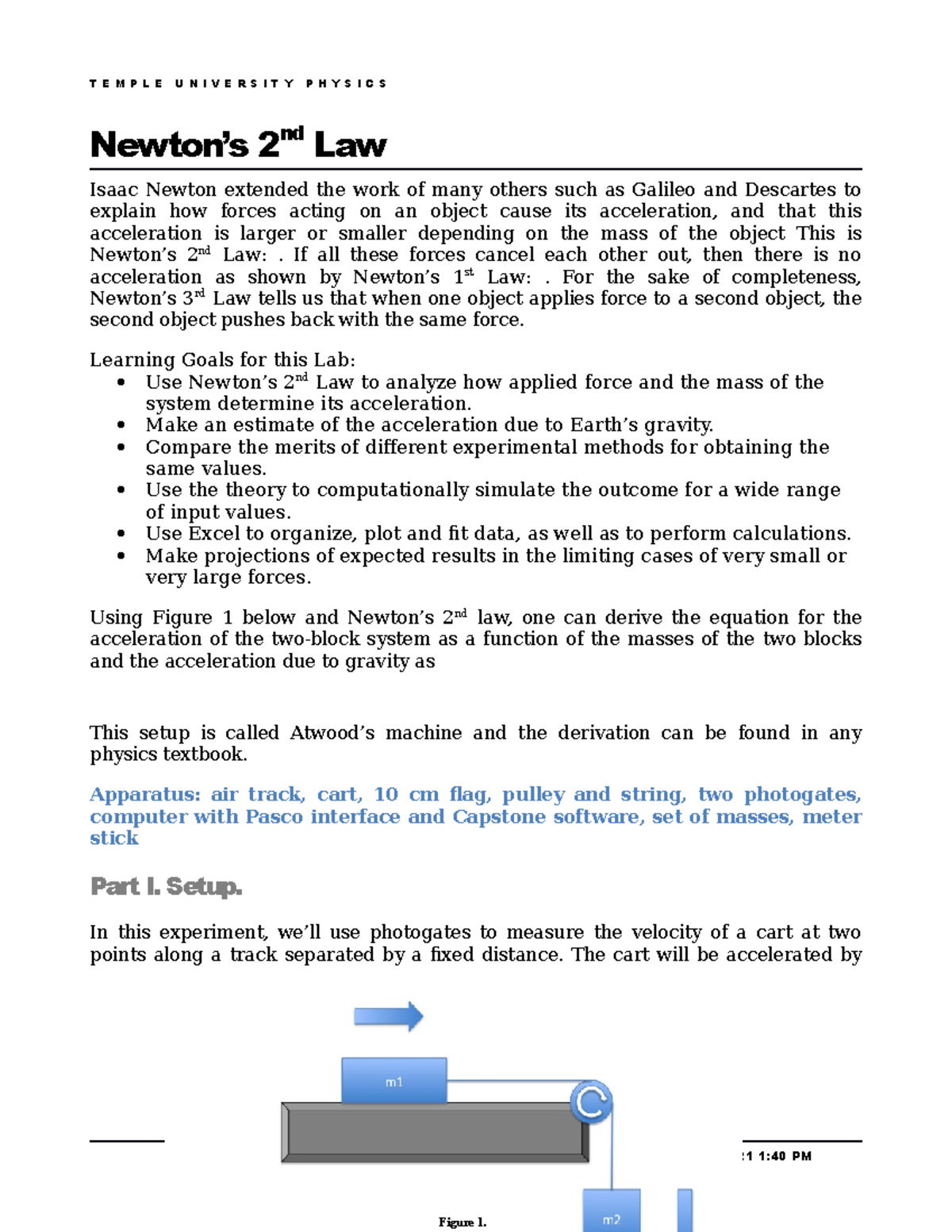 Newton's 2nd Law Lab: Analyzing Forces and Acceleration - Studocu
