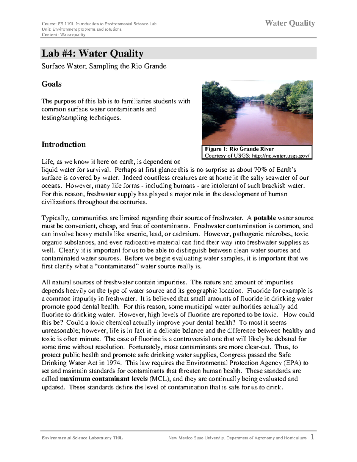 Lab 04 - lab - Course: ES 110L Introduction to Environmental Science ...