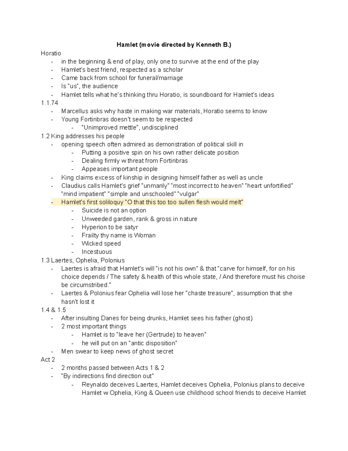 Hamlet Song of Solomon - Hamlet (movie directed by Kenneth B.) Horatio ...