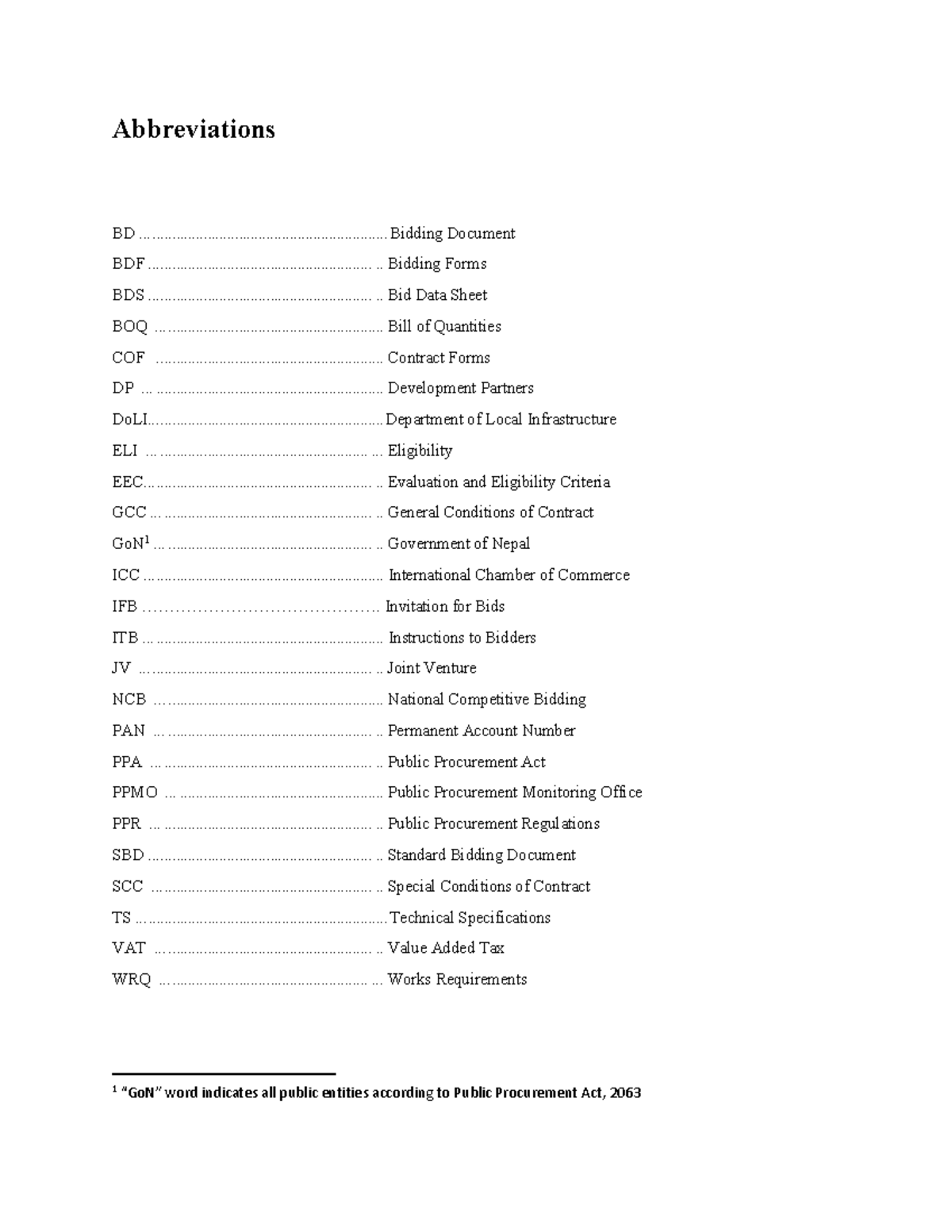 Abbreviation - Abbreviations BD