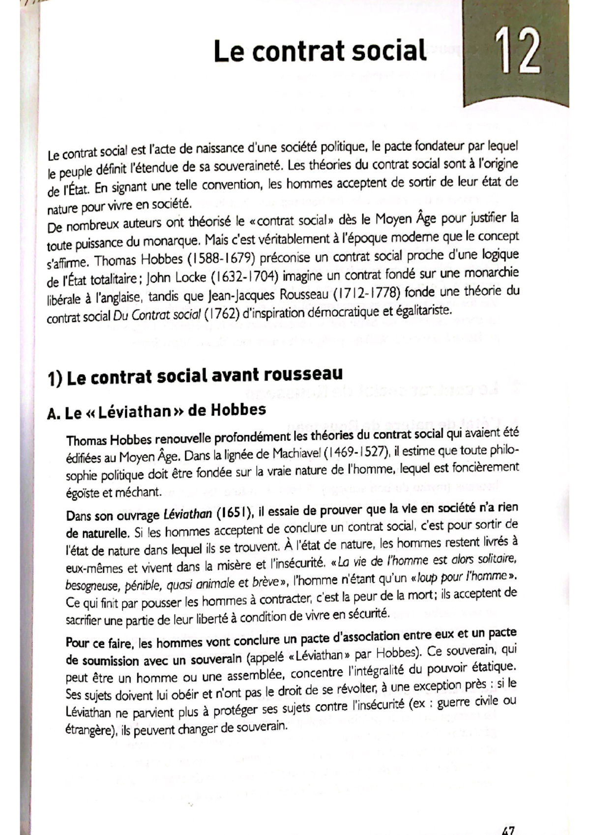 Le contrat social - Un retour rapide sur une notion clé - Droit ...