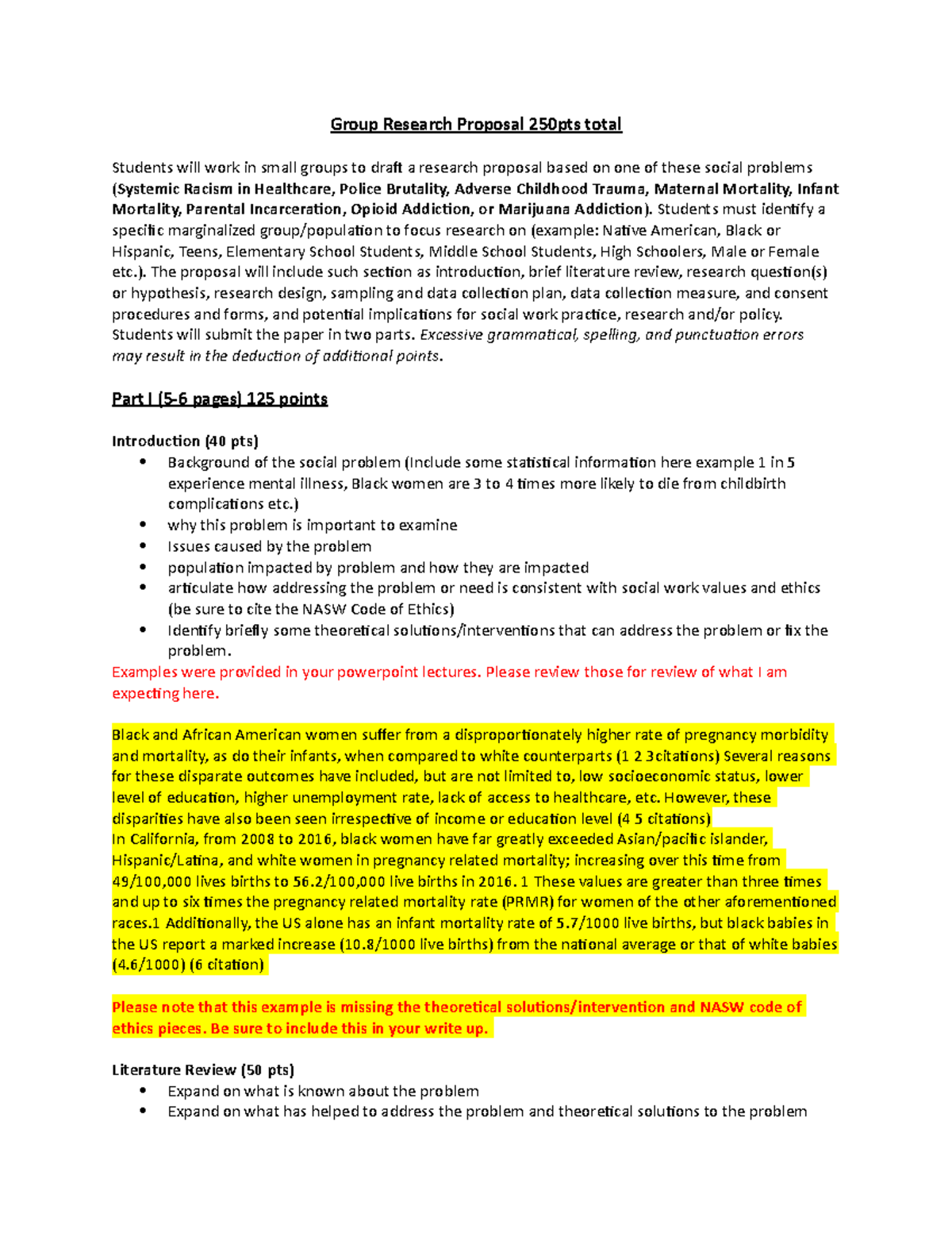 Group Research Proposal Rubric Part 1 with Example - Group Research ...