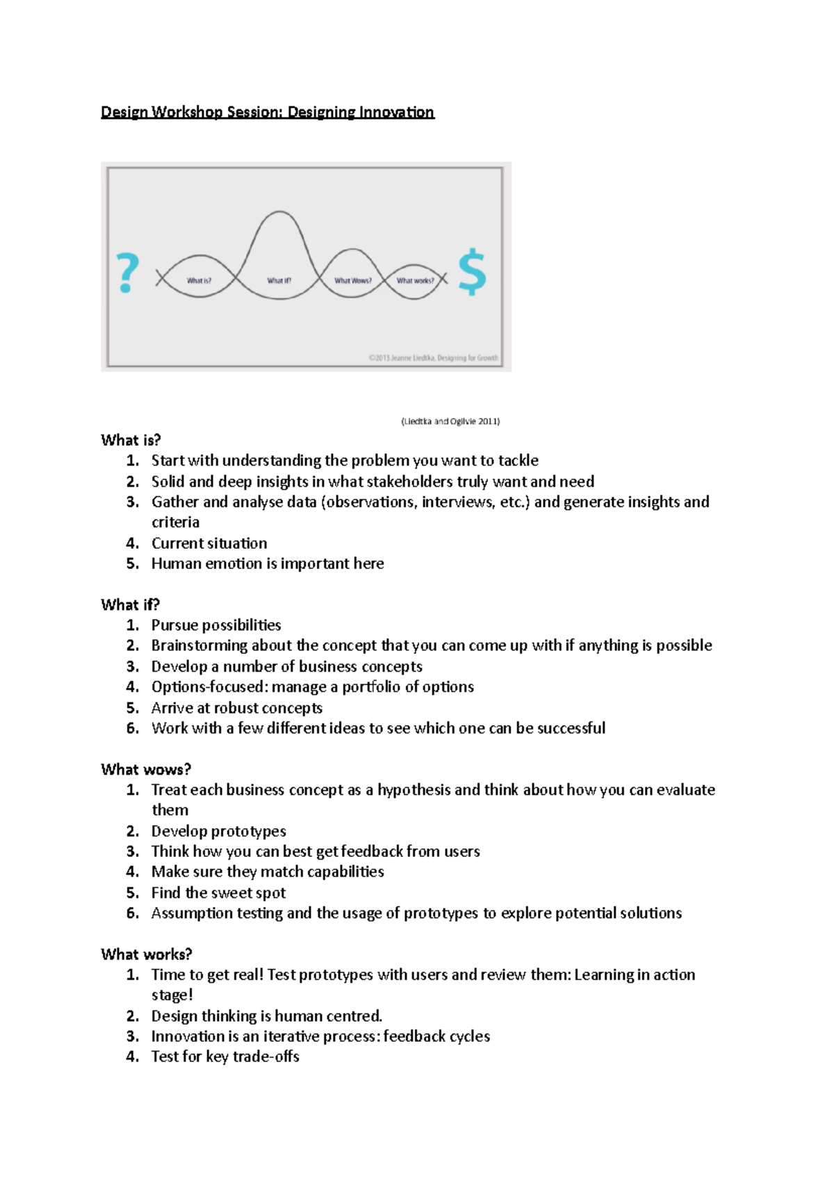 Lecture 2 notes year 2 - Design Workshop Session: Designing Innovation ...