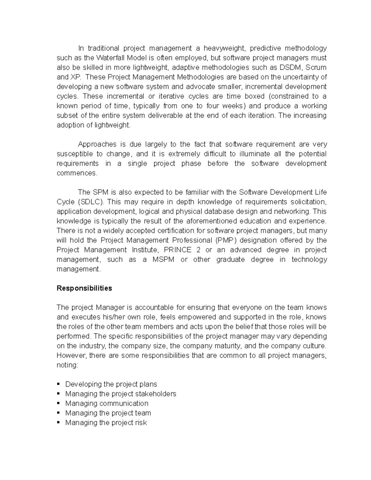 Traditional Project Management These Project Management Methodologies