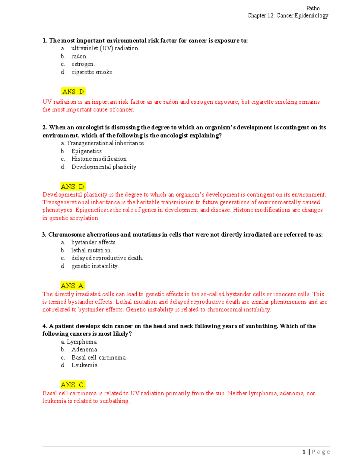 Ch 12 edited - Study these for exams - Patho Chapter 12: Cancer ...