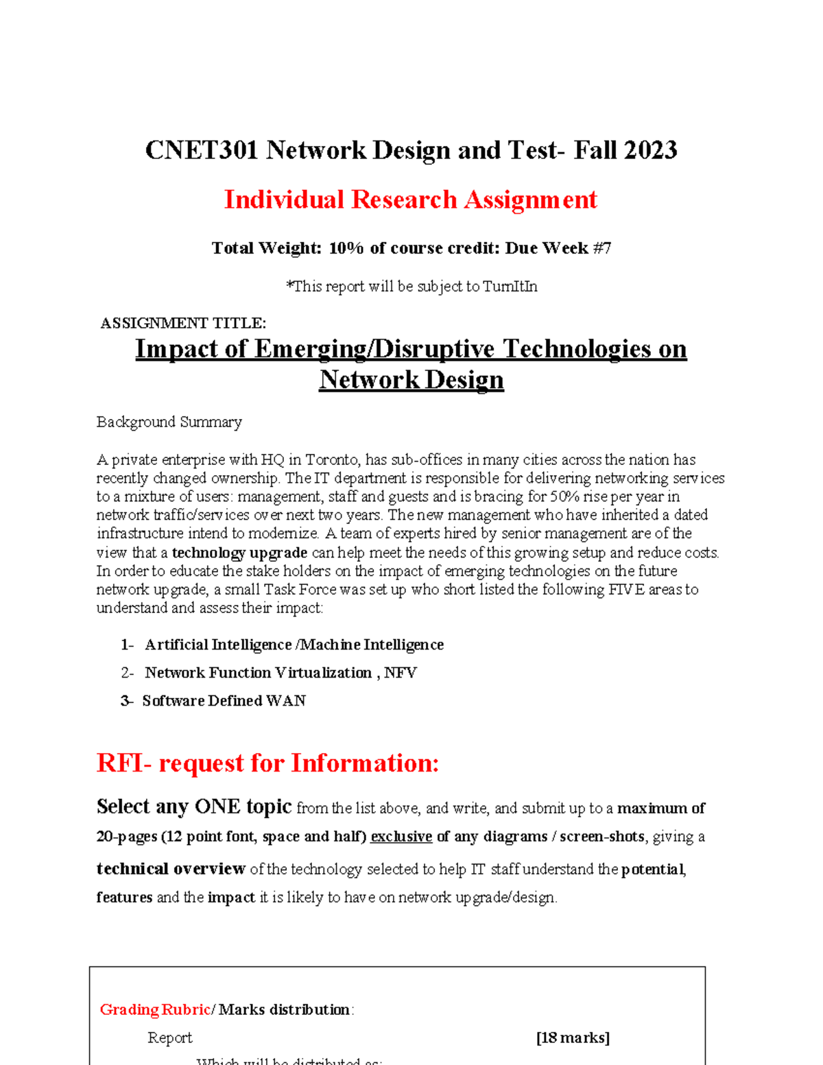 Individual Research Assignment F2023 R1 Cnet301 Network Design And Test Fall 2023 Individual 
